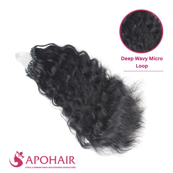 Deep Wavy Micro Loop Human Hair Extensions - 100% Vietnamese Remy Human ...